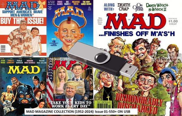 MAD MAGAZINE COLLECTION (1952-2025) Issues 01-550+USB ONLY ...